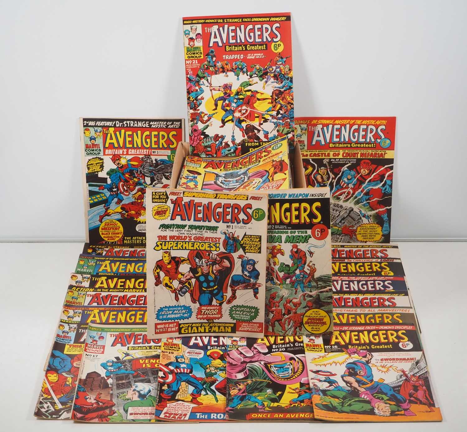 Lot 108 - AVENGERS #1-17, 19-21, 23-30, 32, 33, 35-69,