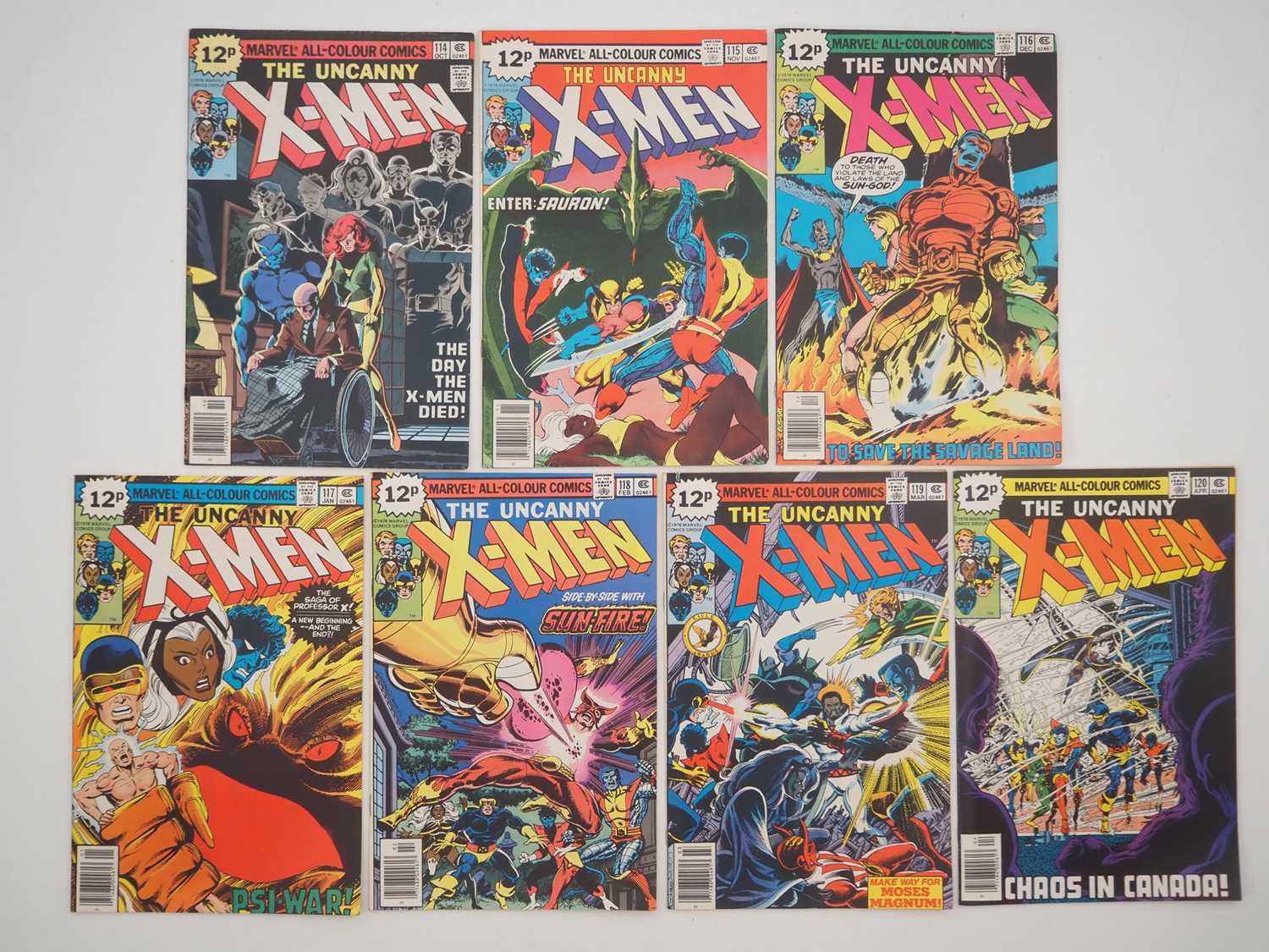 Lot 182 - UNCANNY X-MEN #114, 115, 116, 117, 118, 119,