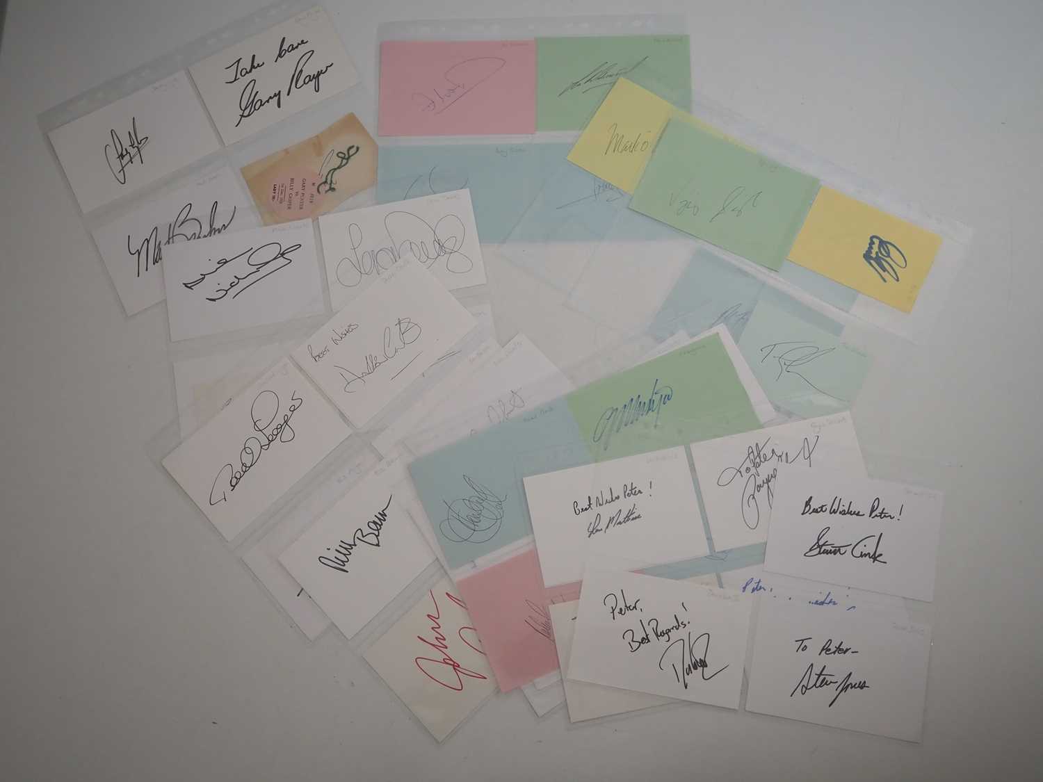 Lot 338 - A group of 60+ golfer autographs on