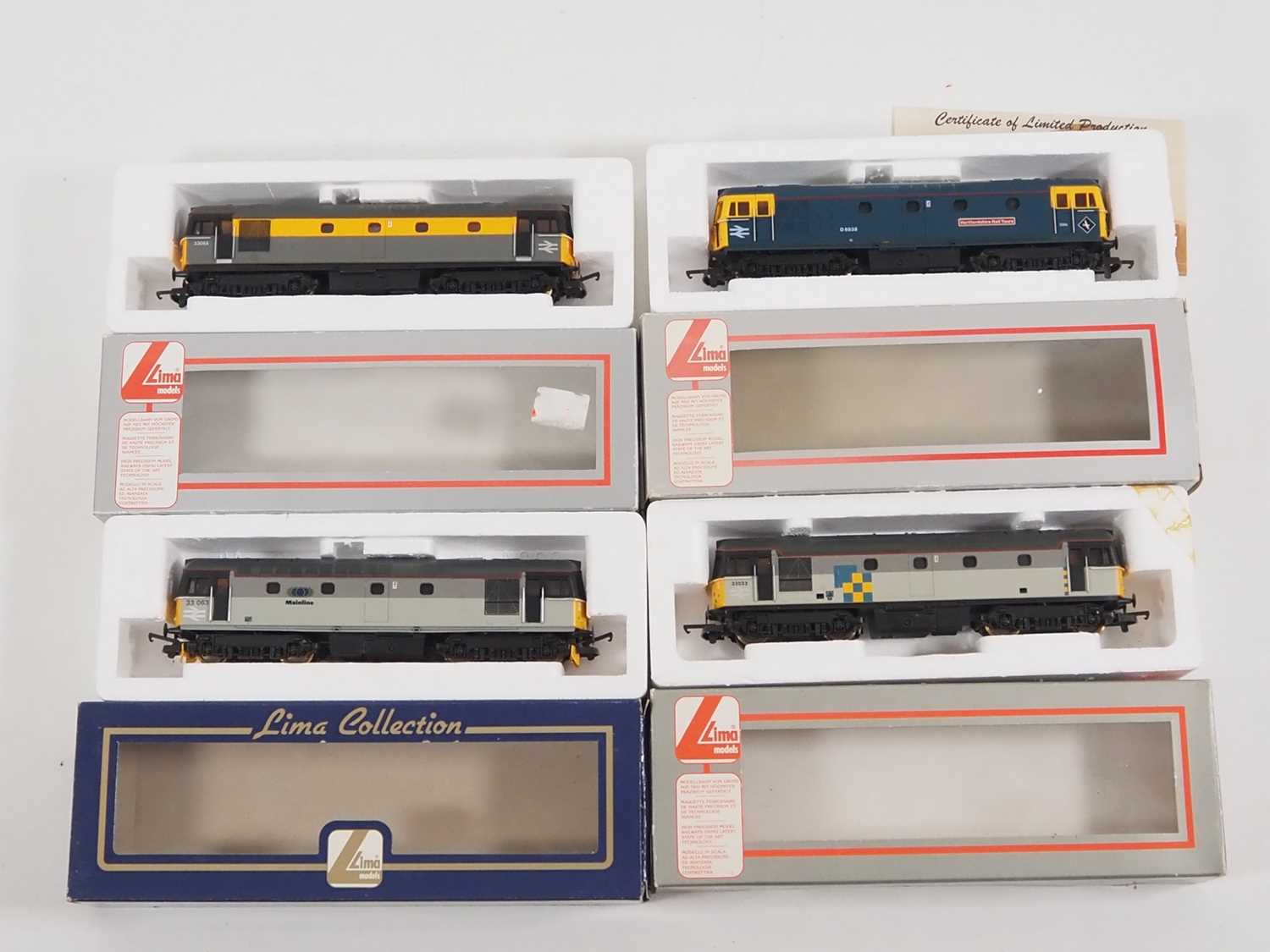Lot 412 - A group of LIMA OO gauge class 33 diesel