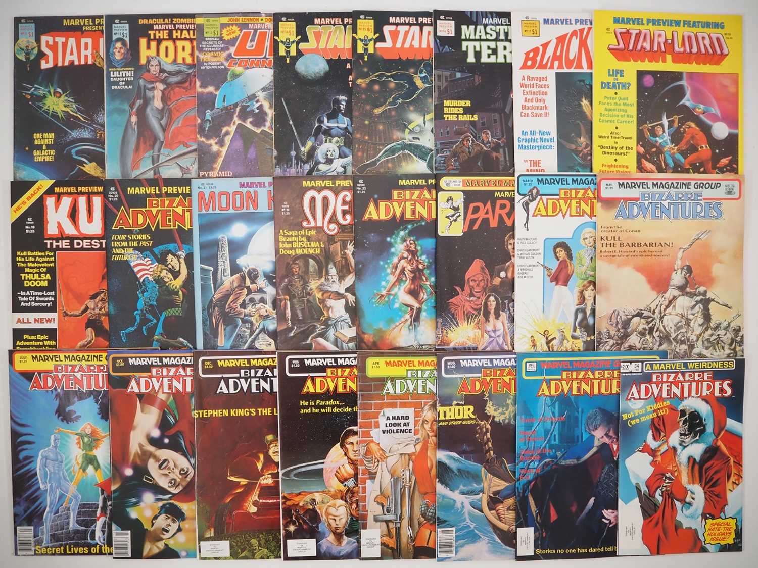 Lot 61 - MARVEL PREVIEW #11 to 24 + BIZARRE ADVENTURES