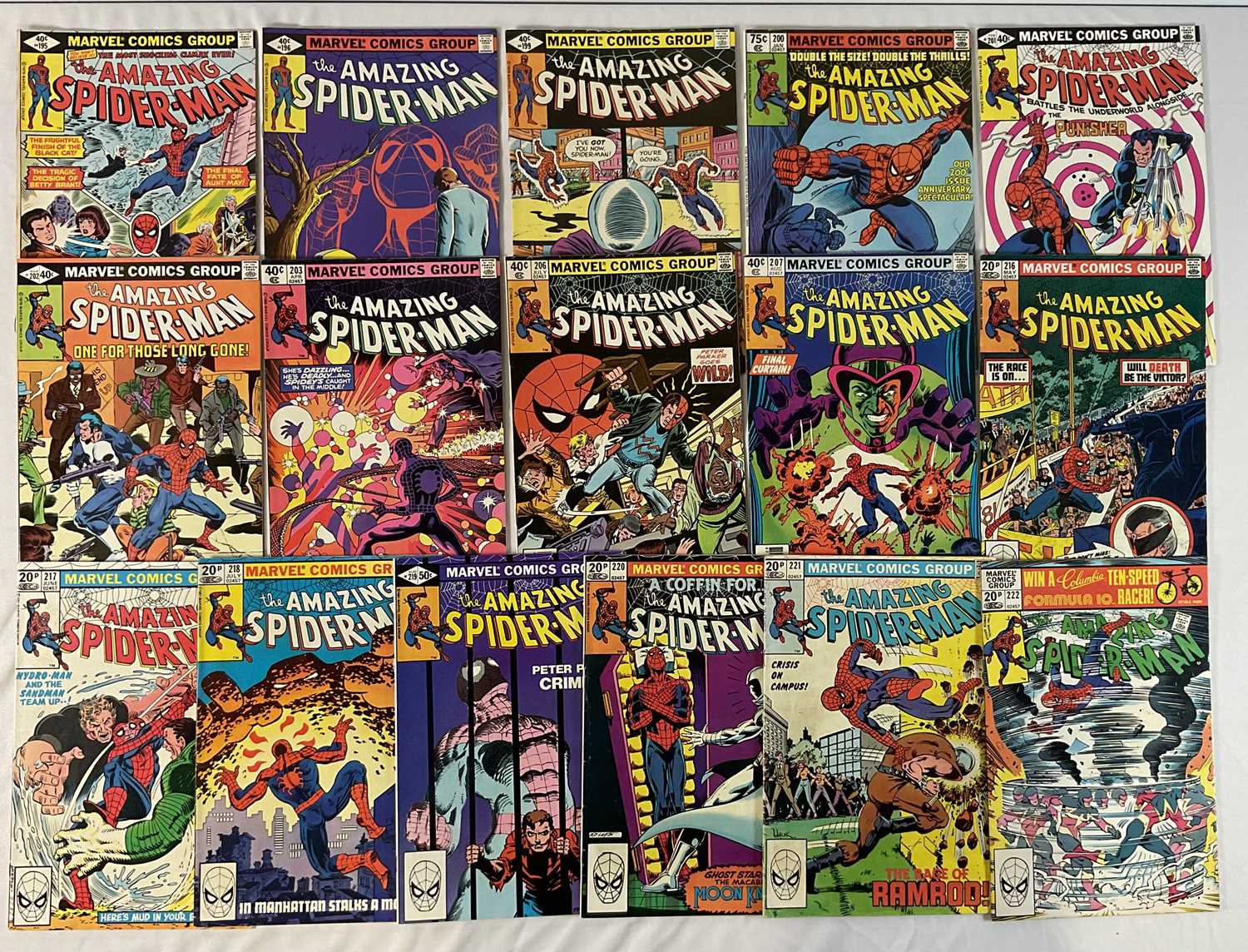 Lot 343 - AMAZING SPIDER-MAN #195, 196, 199-203, 206,