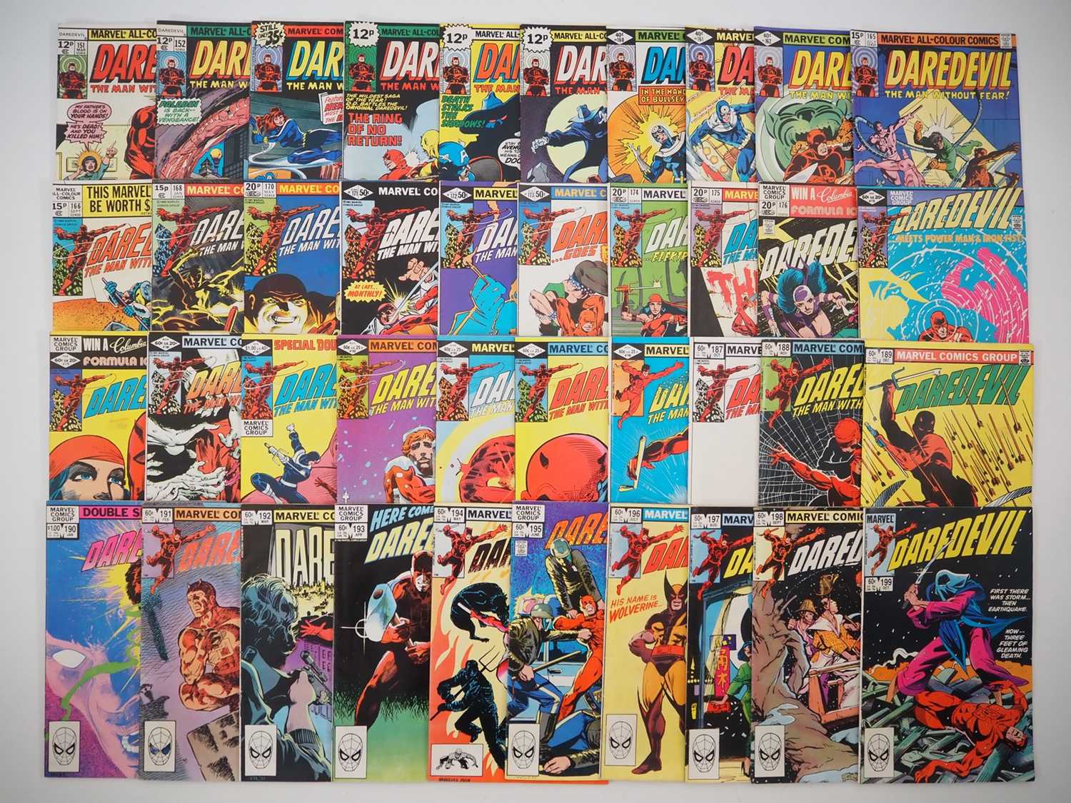 Lot 411 - DAREDEVIL #151, 152, 155-158, 160-162, 165,