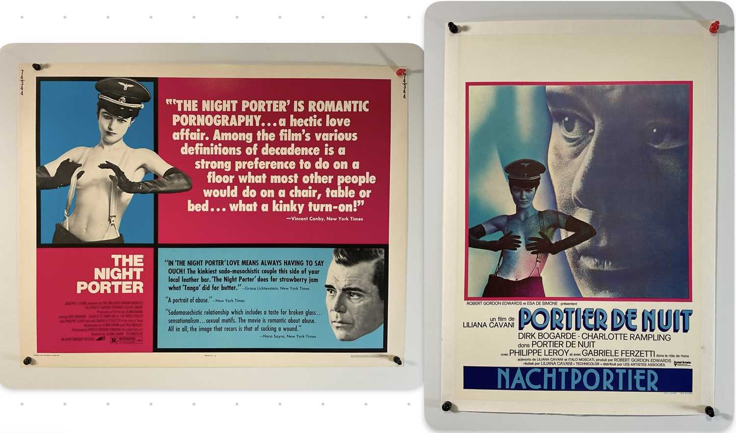 Lot 242 - A pair of posters for THE NIGHT PORTER