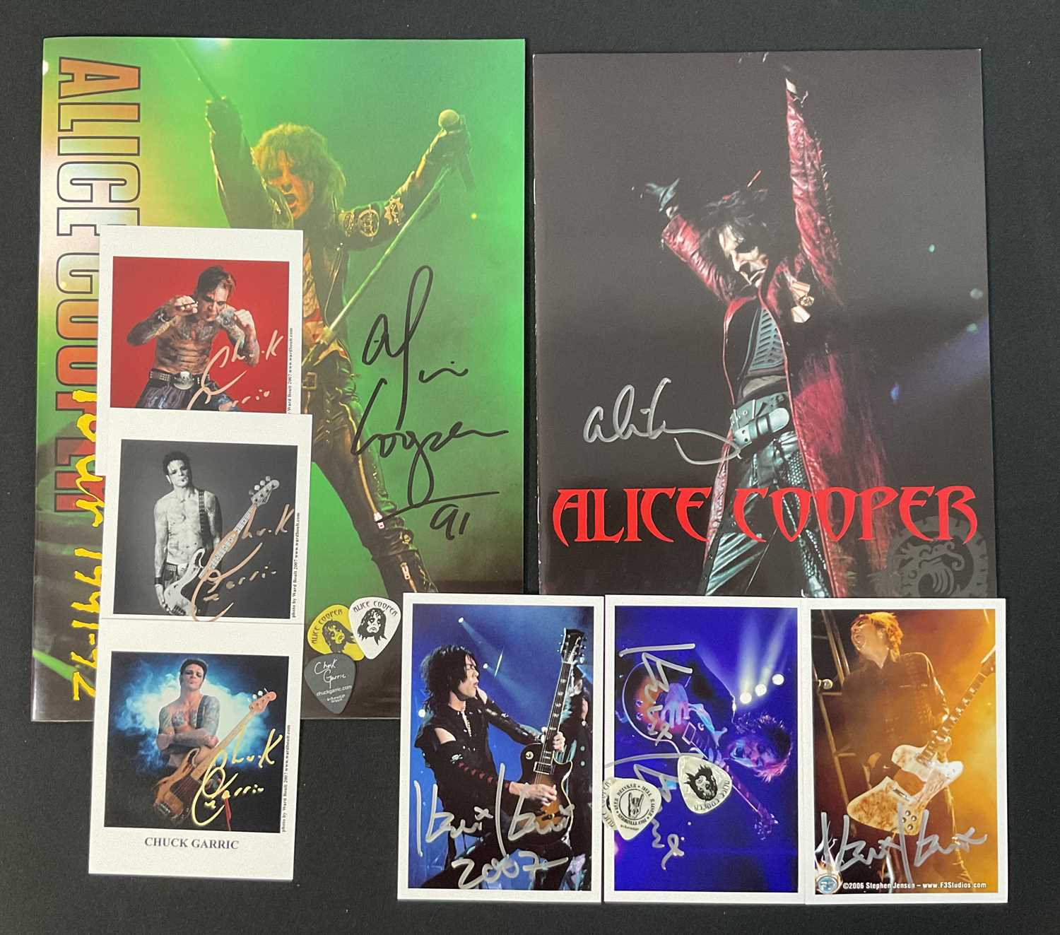 Lot 433 - A pair of ALICE COOPER autographed tour