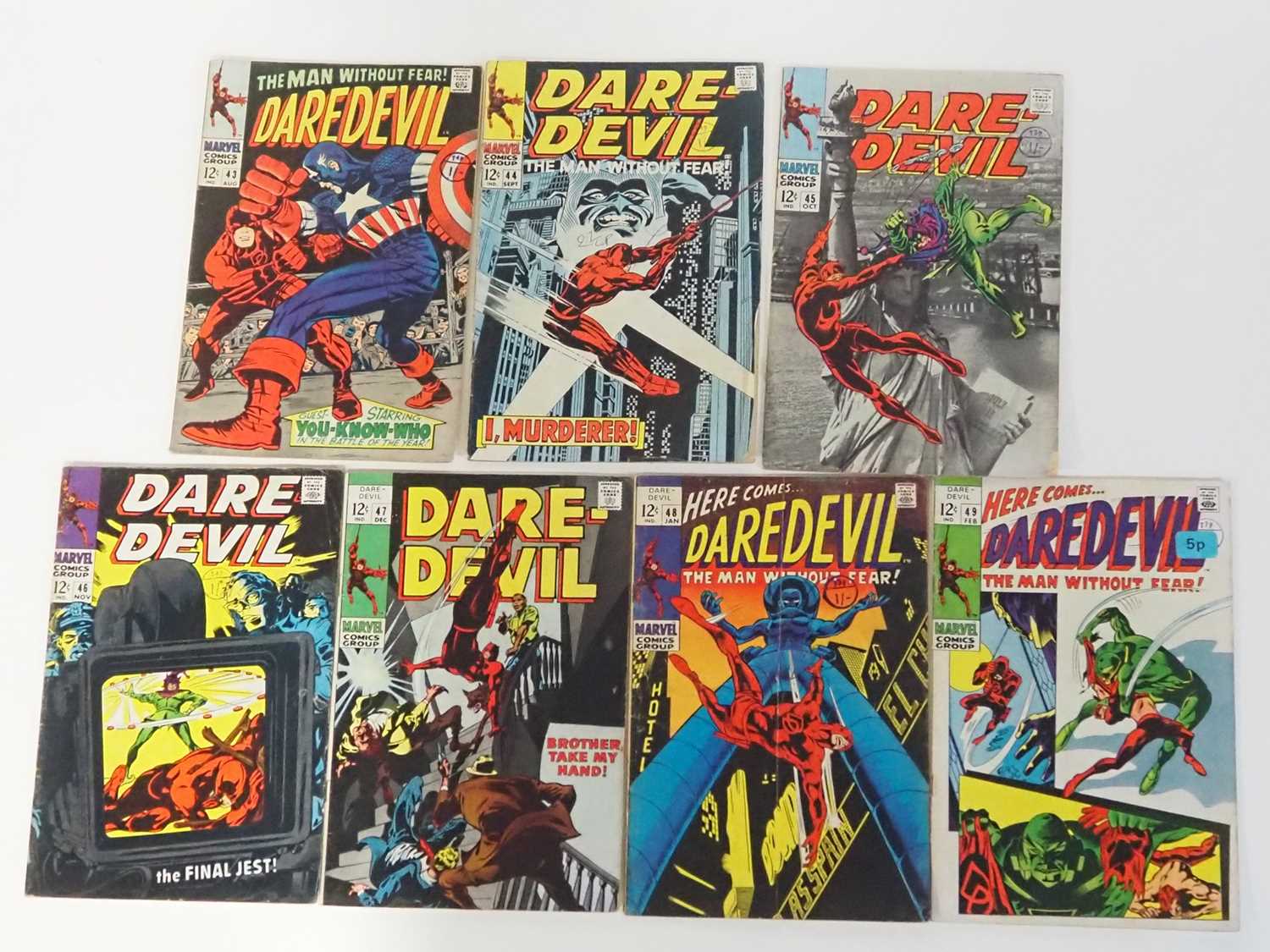 Lot 401 - DAREDEVIL #43, 44, 45, 46, 47, 48, 49 (7 in