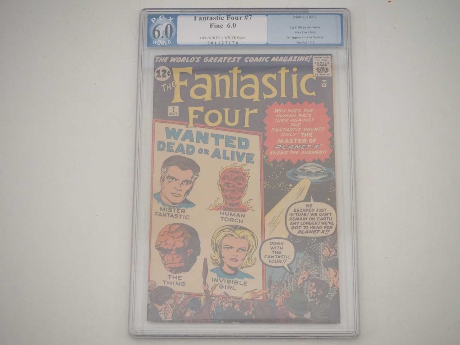 Lot 498 Fantastic Four 7 1962 Marvel Graded 6