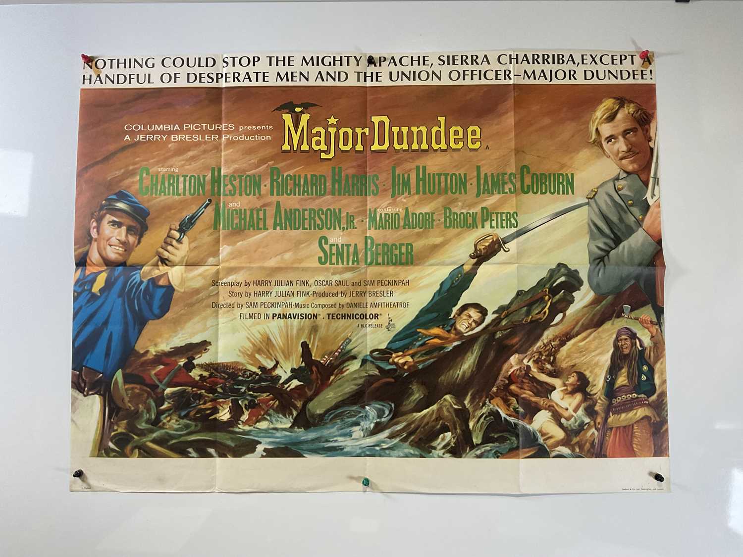 Lot 95 - MAJOR DUNDEE (1965) UK Quad film poster,