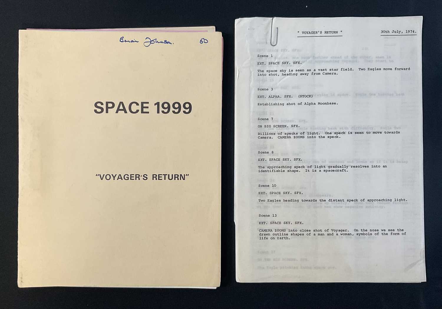 Lot 365 - SPACE 1999 - Production used script and