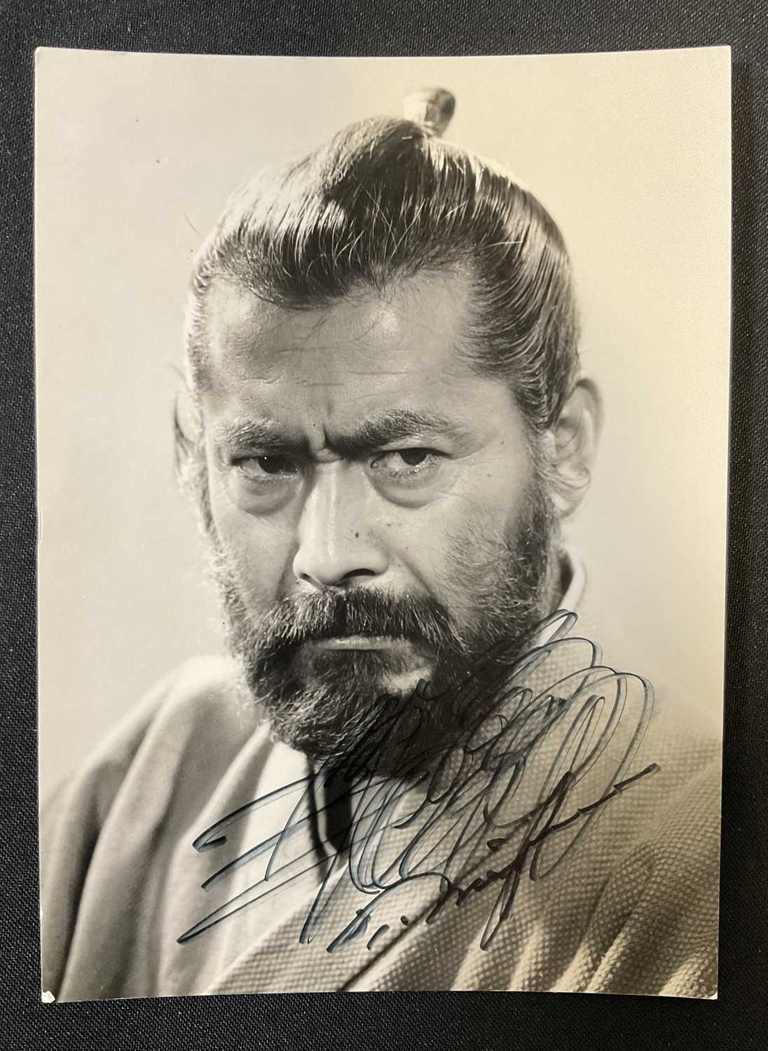 Lot 424 - TOSHIRO MIFUNE - An autographed black and
