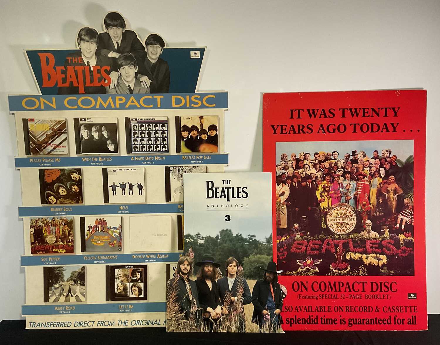 Lot 345 - A trio of THE BEATLES cardboard shop
