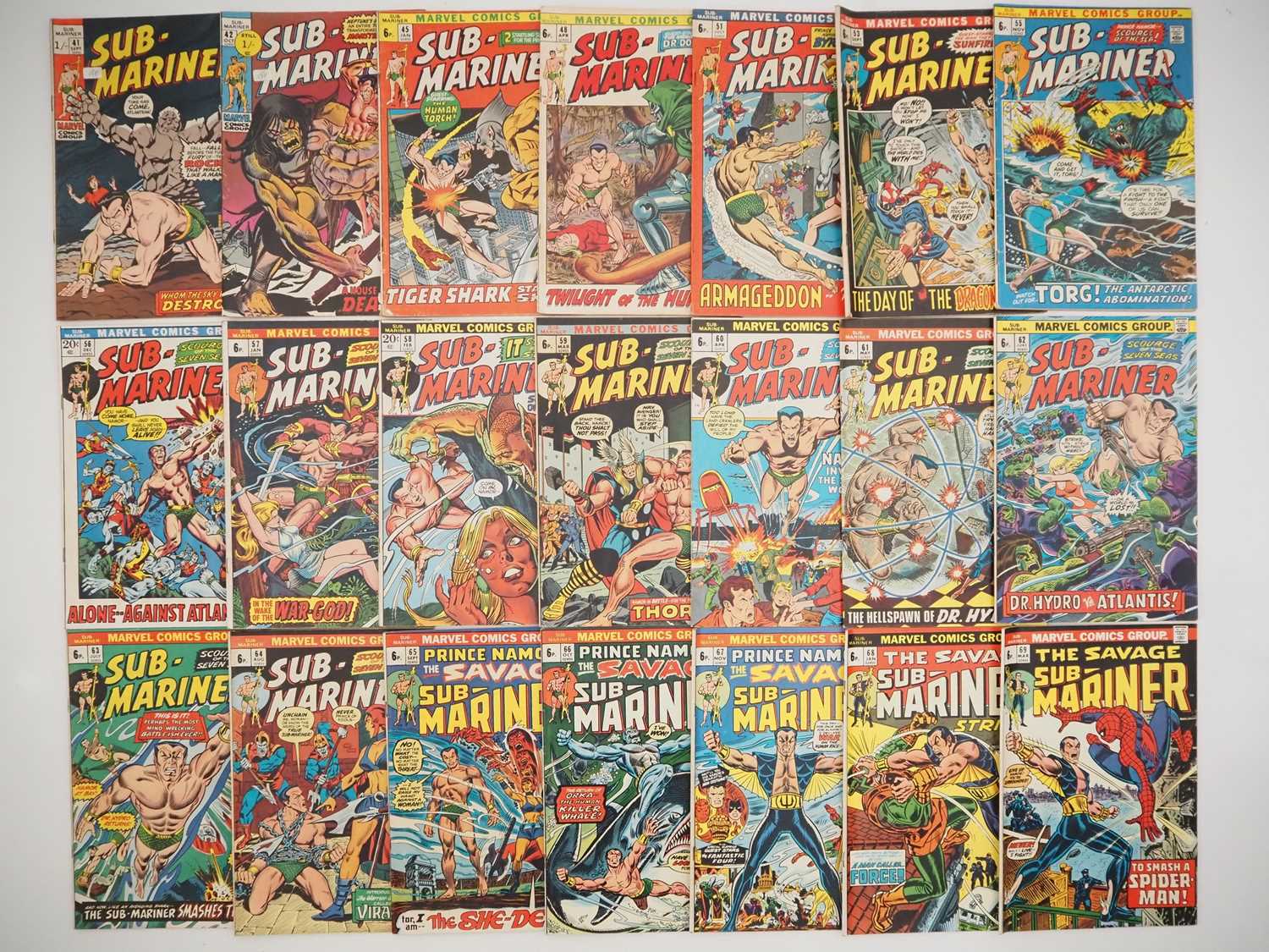 Lot 289 - SUB-MARINER #41, 42, 45, 48, 51, 53, 55-69