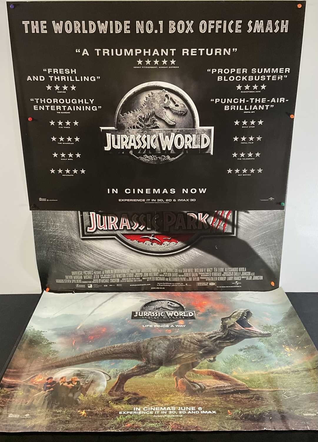 Lot 49 - A group of Jurassic Park UK Quad film posters
