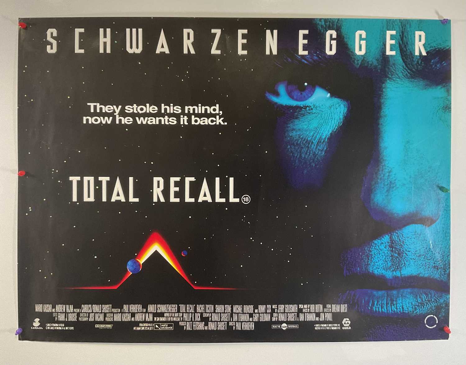 Lot 226 - TOTAL RECALL (1990) UK Quad film poster, Sci-