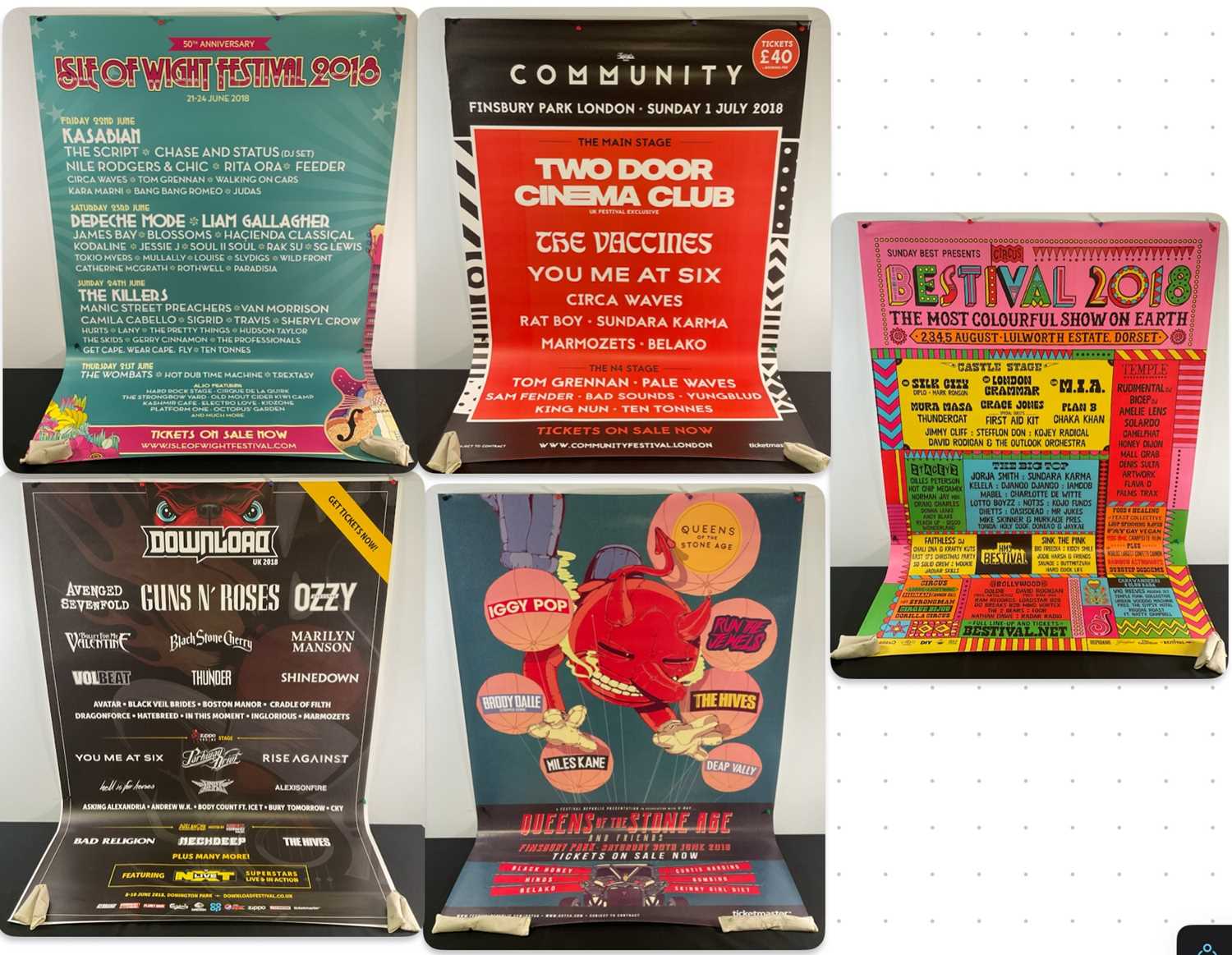 Lot 458 - A group of music bus stop festival posters