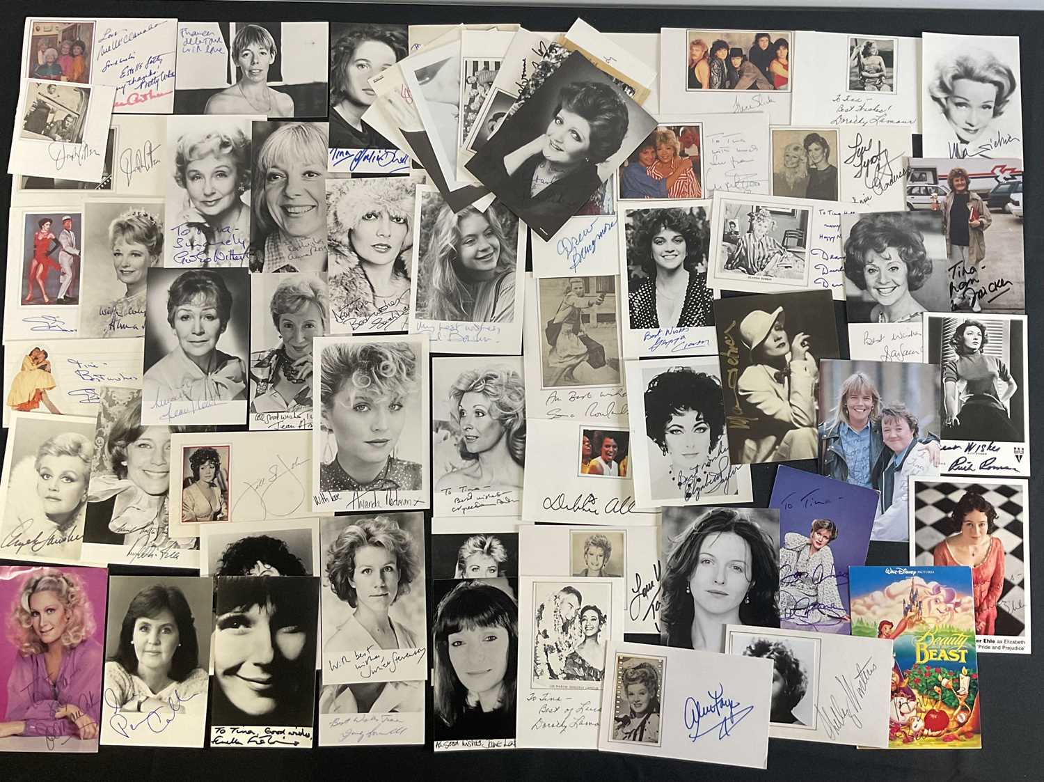 Lot 448 - A quantity of actress autographs on small