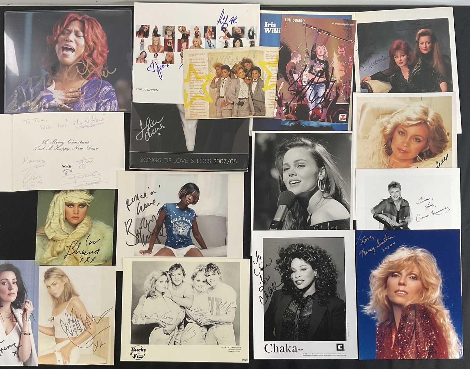 Lot 493 - A group of female musician autographs on