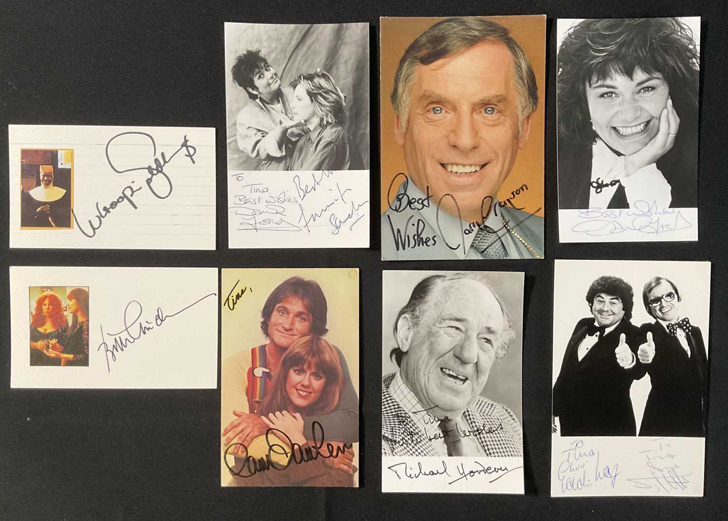 Lot 506 - A group of comedian autographs on small