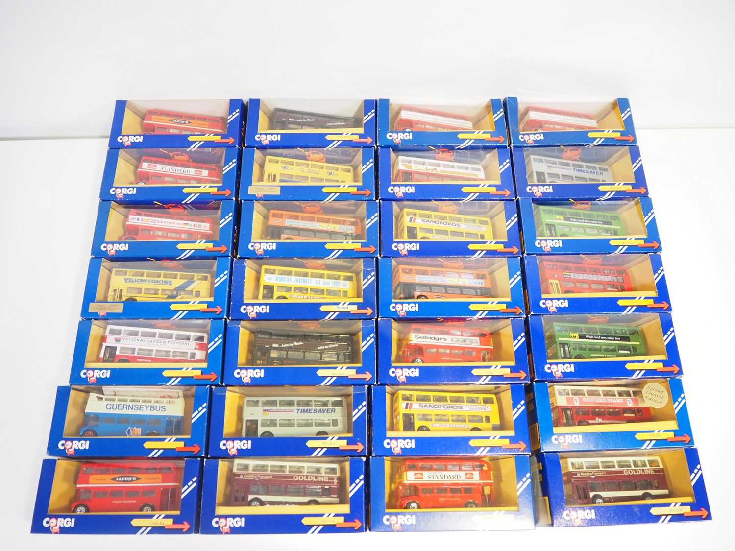 Lot 136 - A group of CORGI buses with various liveries,