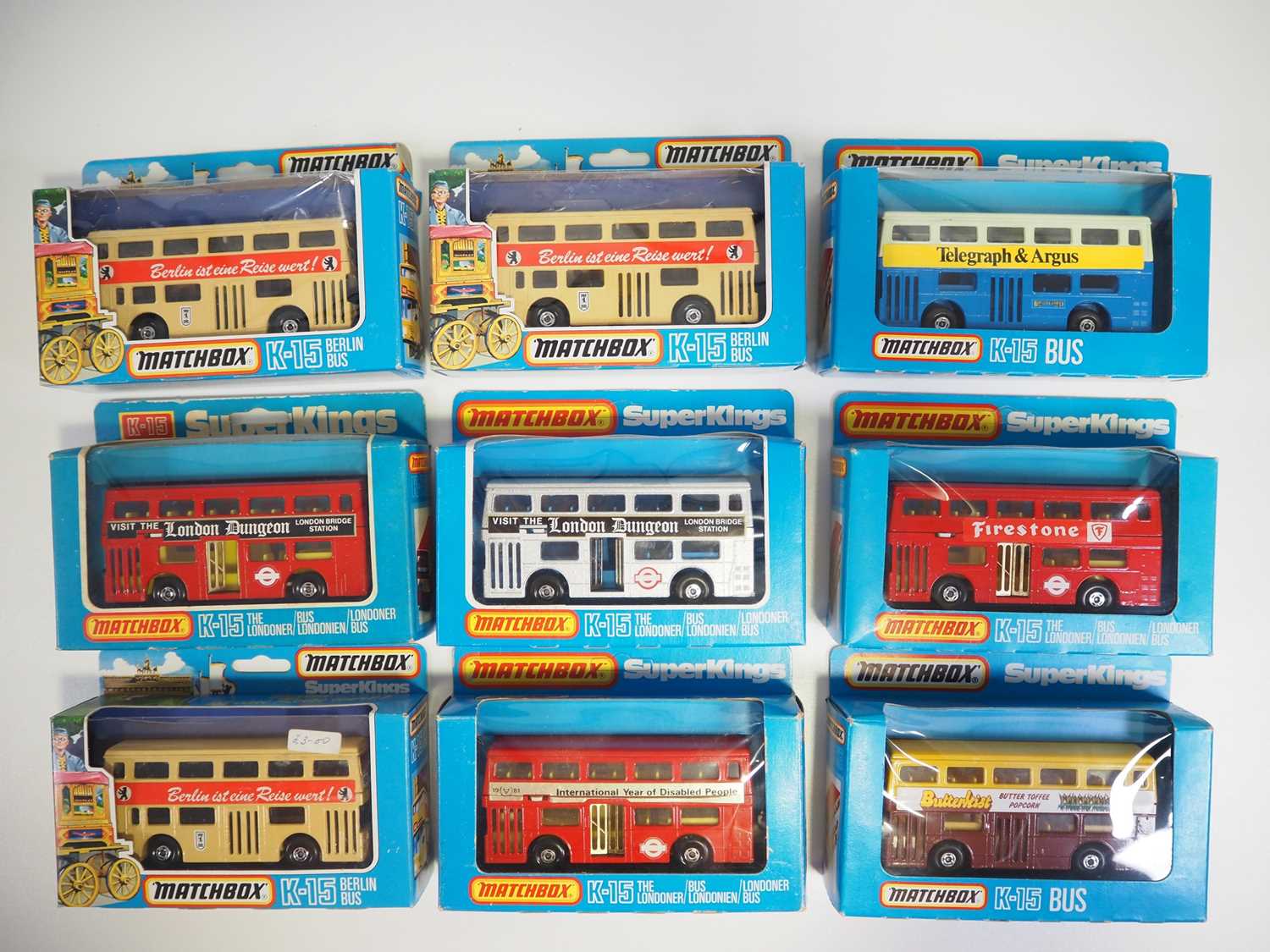 Lot 250 - A group of MATCHBOX Superkings buses, all