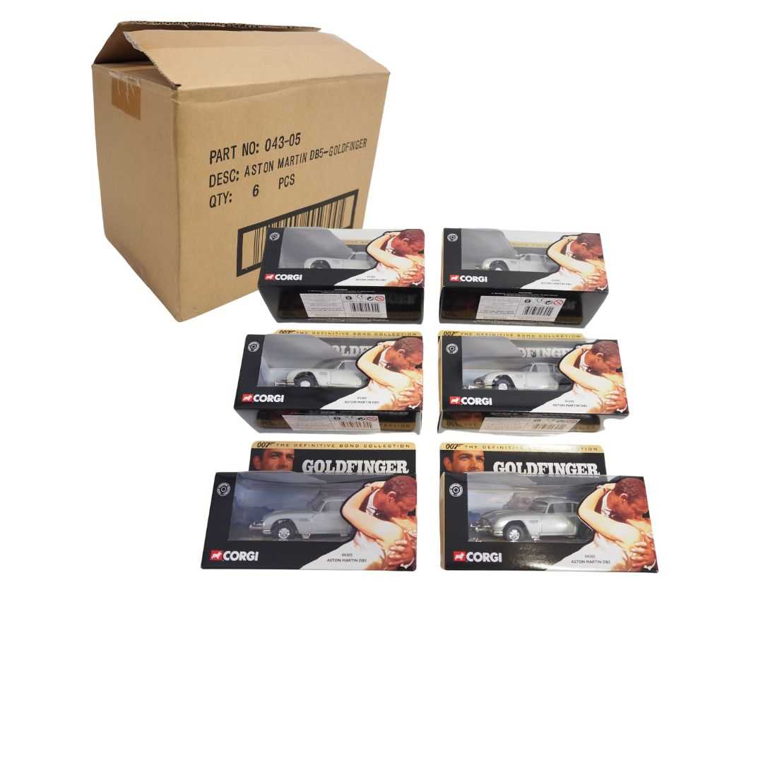 Lot 372 - A CORGI trade pack of x6 James Bond Aston