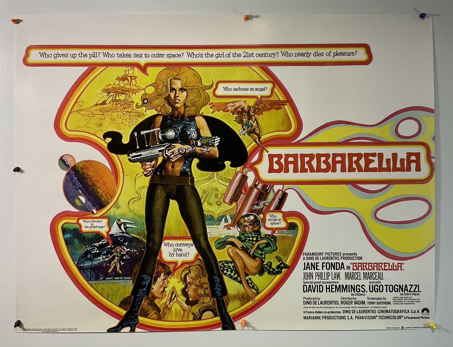 Lot 339 - BARBARELLA (1968) UK Quad reproduction print