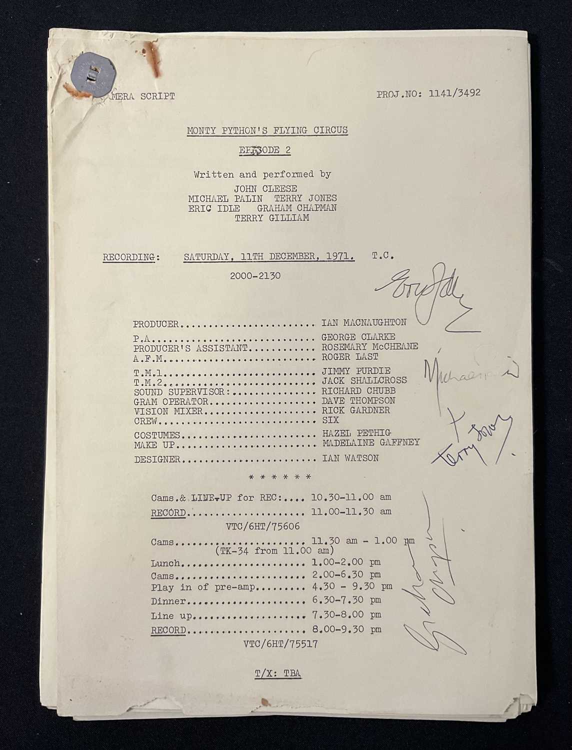 Lot 435 - MONTY PYTHON'S FLYING CIRCUS - A signed,