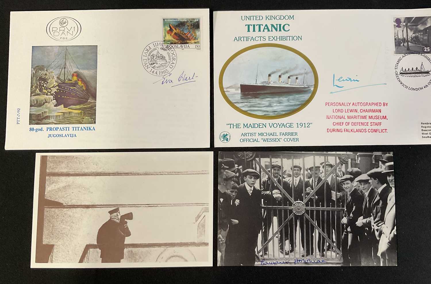 Lot 538 - A group of Titanic related signed postcards