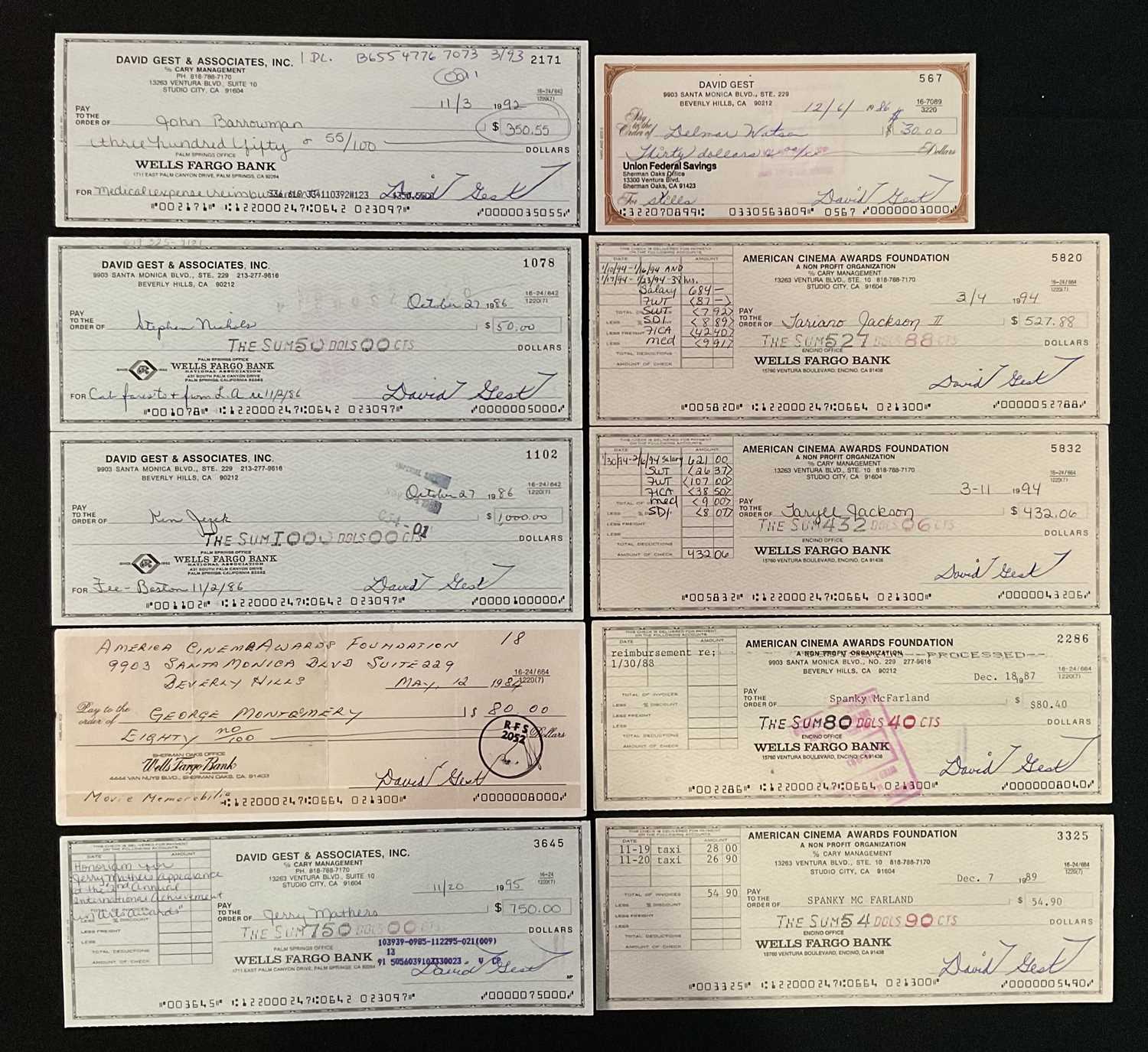 Lot 539 - An unusual selection of signed bank cheques