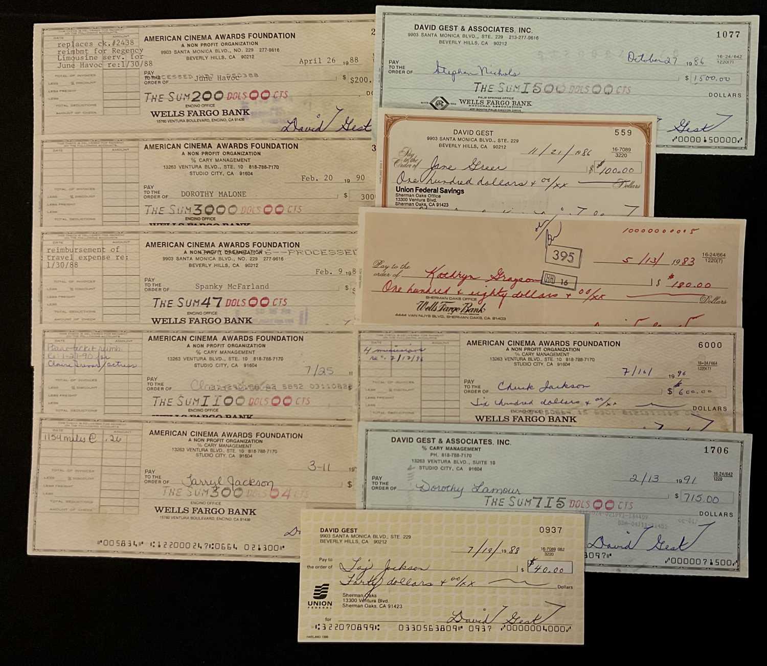 Lot 540 - An unusual selection of signed bank cheques