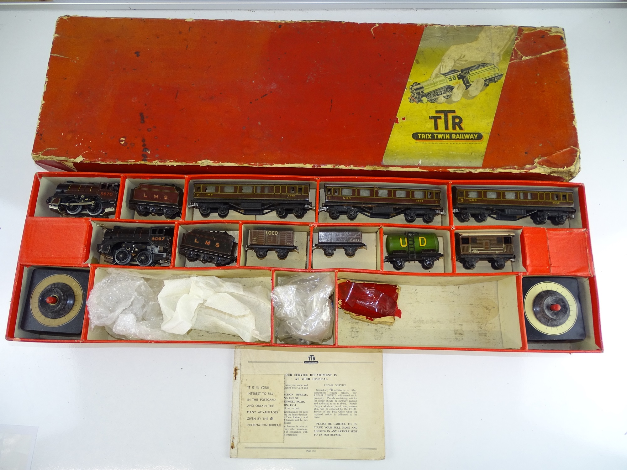 Lot 283 - A TRIX TWIN pre war LMS standard twin train