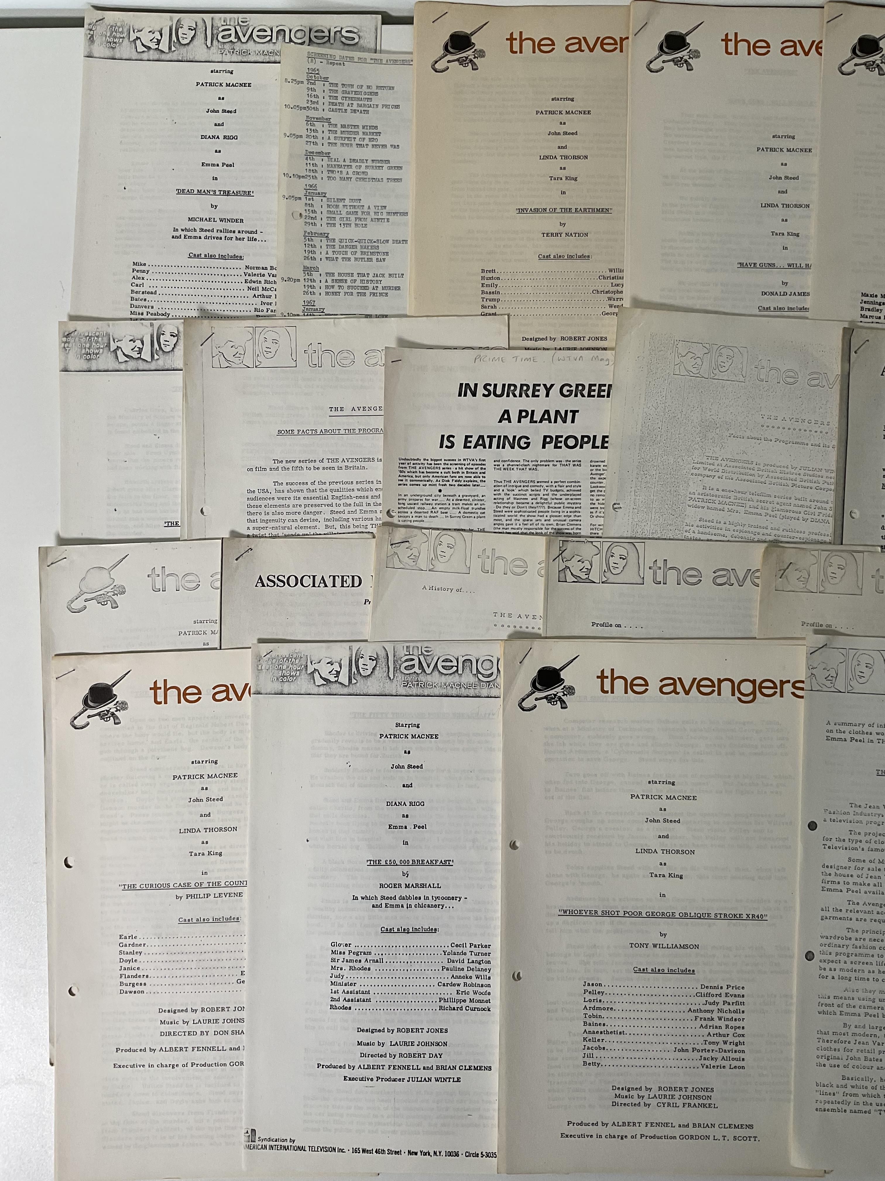 Lot 449 - THE AVENGERS (1965) A collection of ephemera