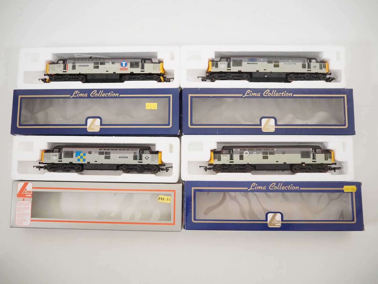 Lot 161 - A group of LIMA OO gauge class 37 diesel
