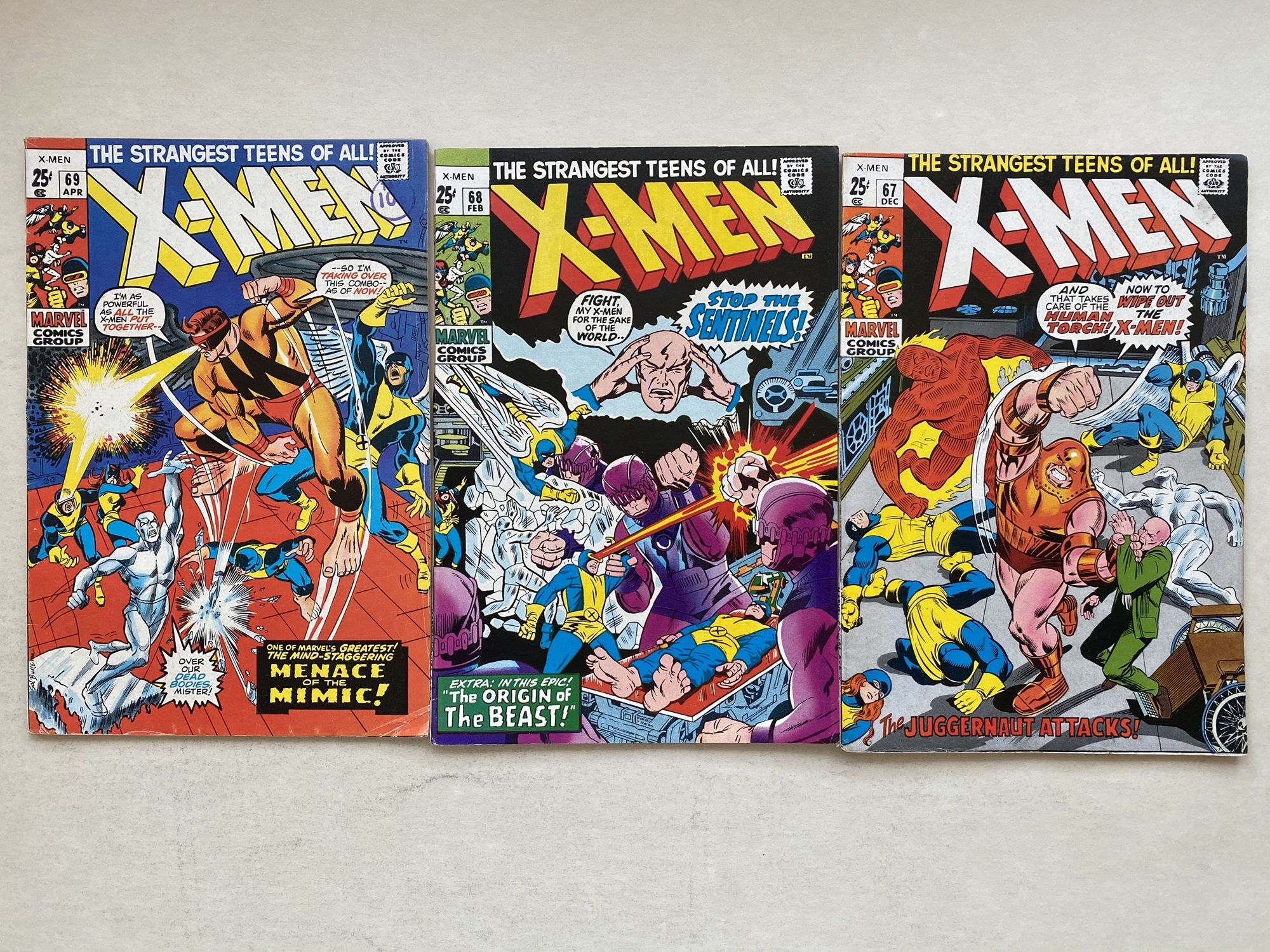 Lot 468 - UNCANNY X-MEN # 67, 68, 69, 70, 71, 72, 73,