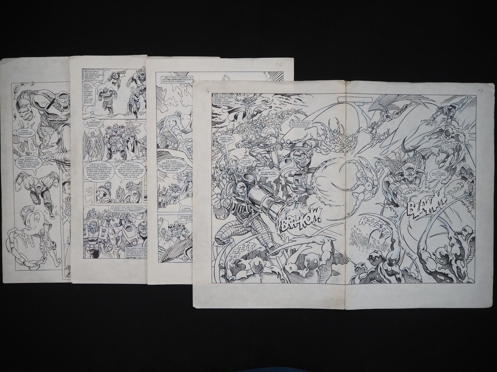 Lot 100 - ORIGINAL ART PAGES FOR ISSUE #3 OF MARVEL UK'