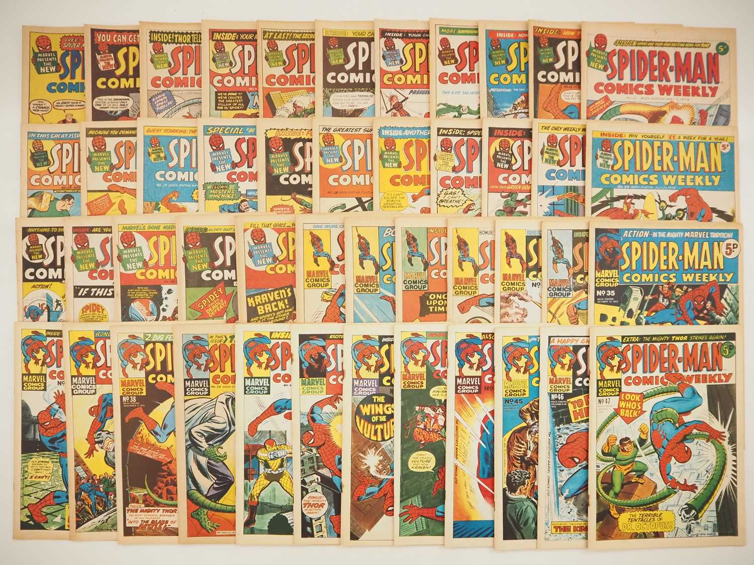 Lot 73 - SPIDER-MAN COMICS WEEKLY #2 to 47 (46 in Lot)