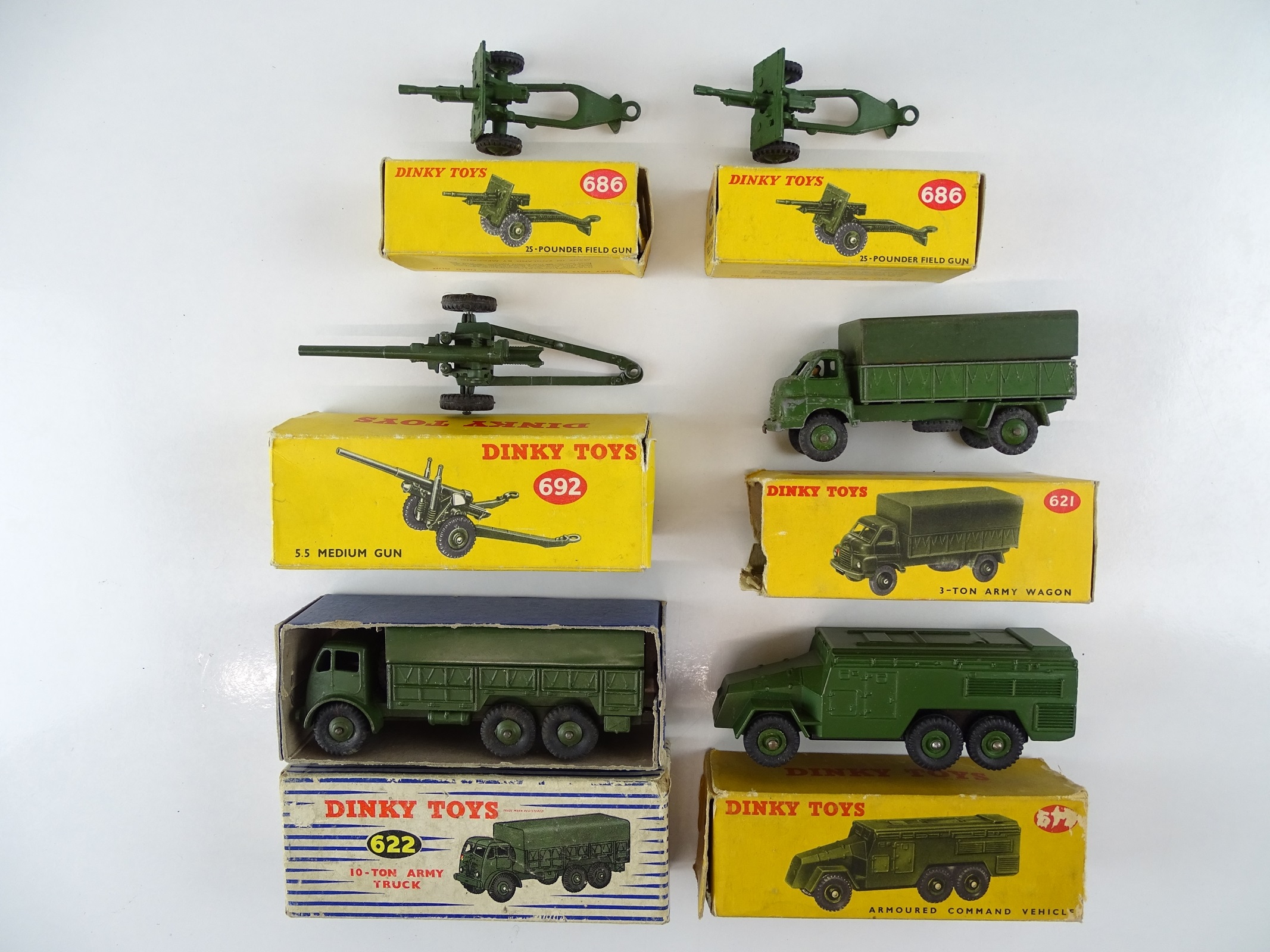 Lot 75 - A group of DINKY Military Vehicles - G in P/G